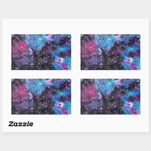 Space Art Watercolor Galaxy Rectangular Sticker | Zazzle
