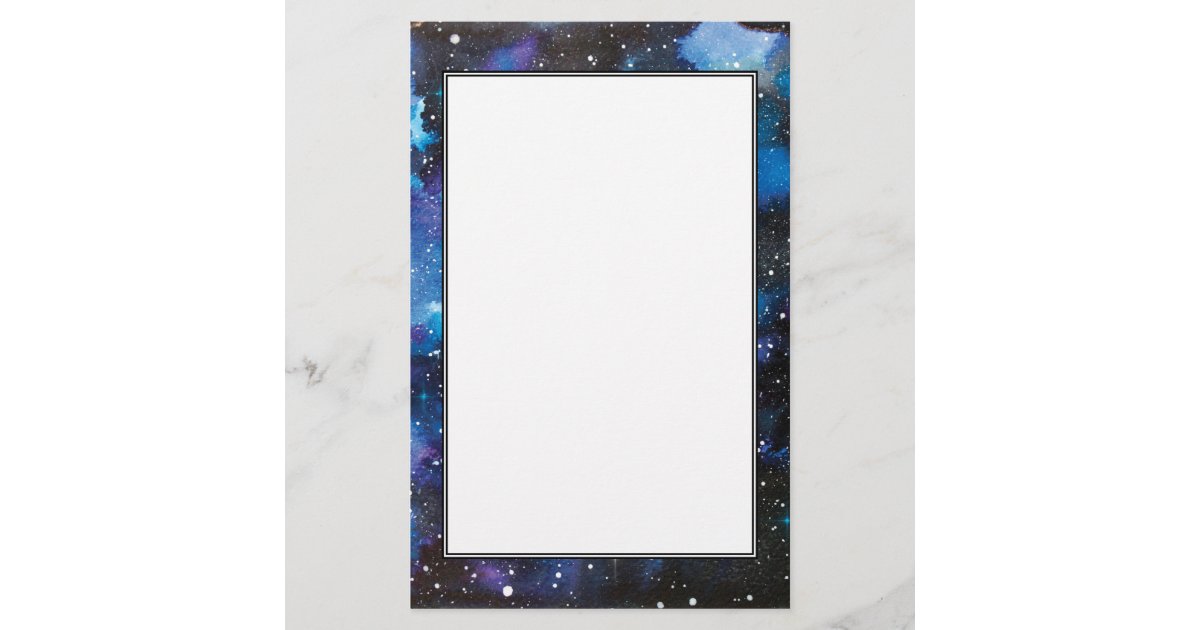 Space Art Watercolor Galaxy Stationery | Zazzle
