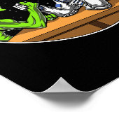 Space Astronaut Alien Arm Wrestling Funny Cosmic Poster | Zazzle