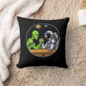 Space Astronaut Alien Arm Wrestling Funny Cosmic Throw Pillow | Zazzle