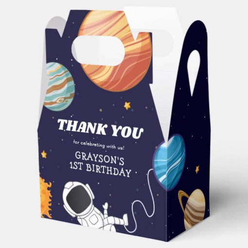 Space Astronaut Birthday Party Favor Boxes | Zazzle