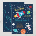Space Astronaut Blast Off Birthday Invitation | Zazzle