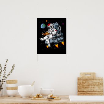 Space Astronaut Book Reading Nerd Cosmic Poster | Zazzle