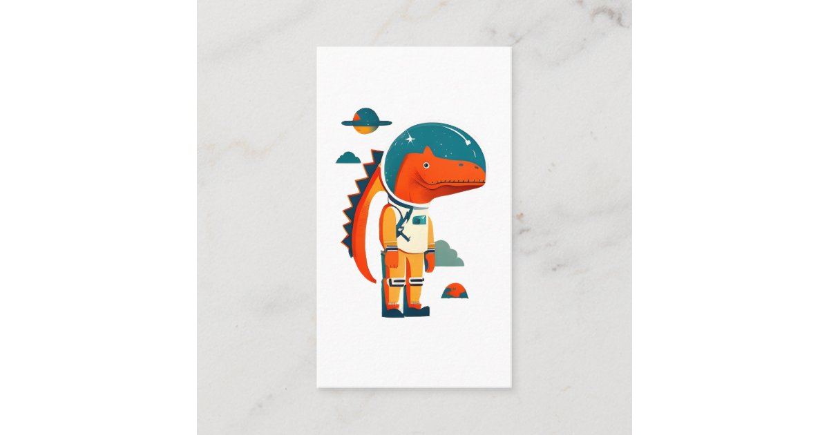 Space astronaut dinosaurs business card | Zazzle