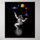 Space Astronaut Juggling Planets Cosmic Astronomy Poster | Zazzle
