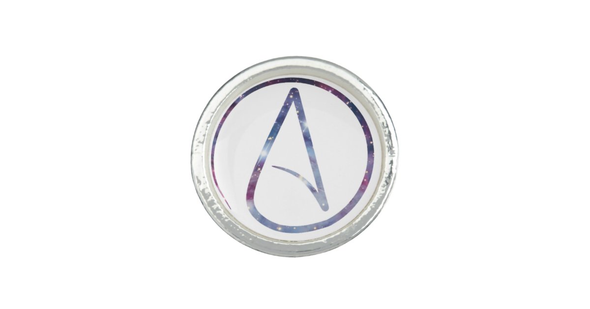 Space Atheist Symbol Ring | Zazzle