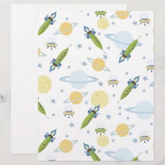 Space Baby Scrapbook Paper Large Stars | Zazzle