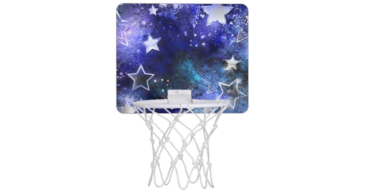 Space Background with Stars Mini Basketball Hoop | Zazzle