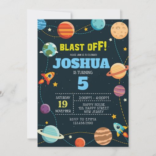 Space Birthday Invitation. Outer Space Invitation | Zazzle