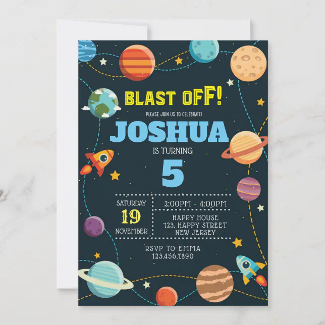 Space Birthday Invitation. Outer Space Invitation | Zazzle