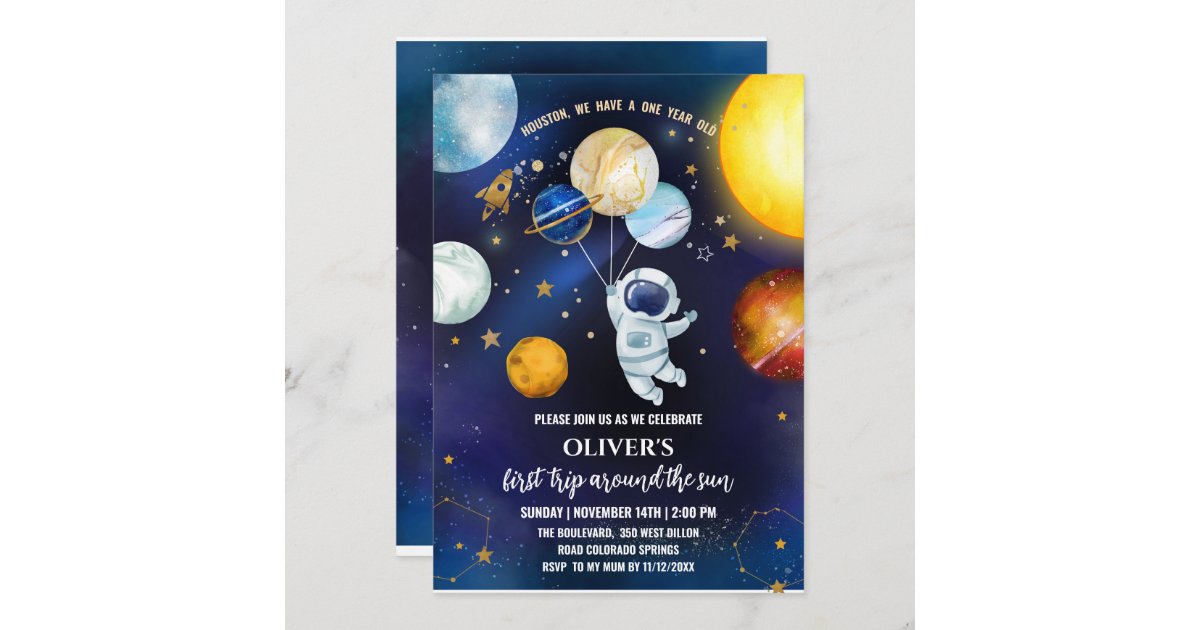 Space Birthday Party Invitation | Zazzle