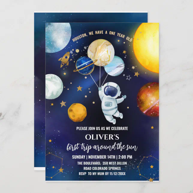Space Birthday Party Invitation | Zazzle