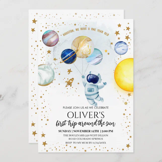 Space Birthday Party Invitation | Zazzle
