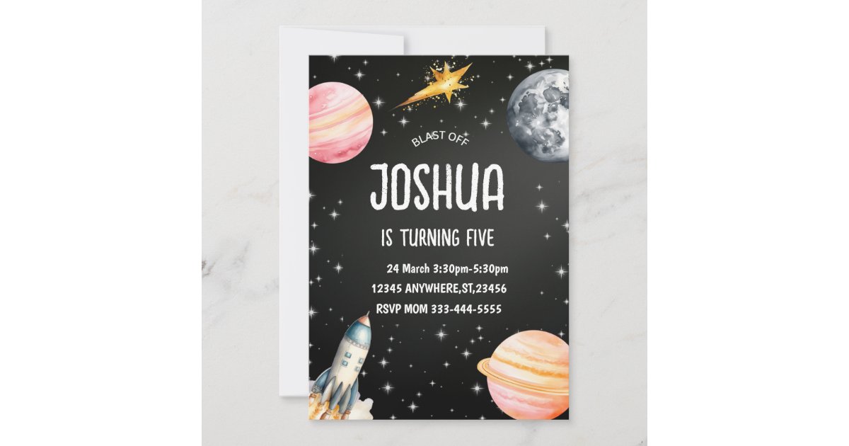 Space Blast off Party Invitation | Zazzle