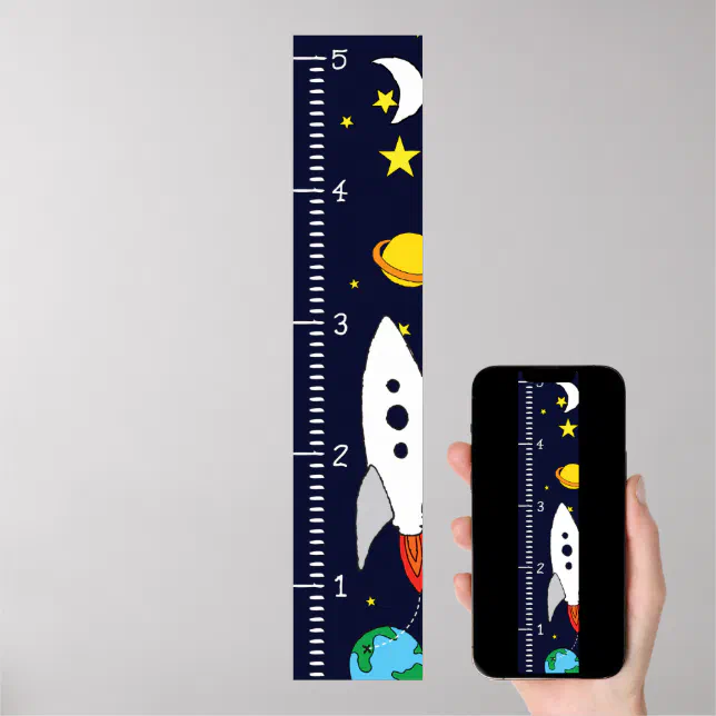 Space Boys Male Growth Chart Ruler My Growth Chart | Zazzle