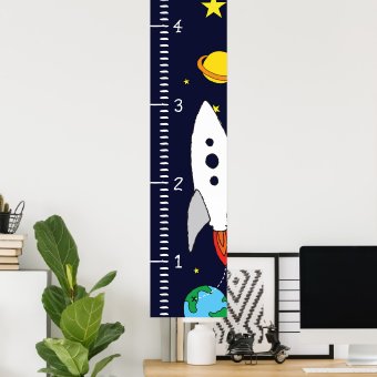 Space Boys Male Growth Chart Ruler My Growth Chart | Zazzle