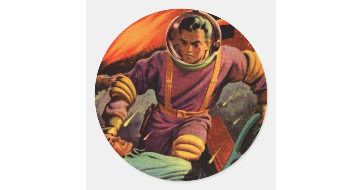 Space Cadet Classic Round Sticker | Zazzle