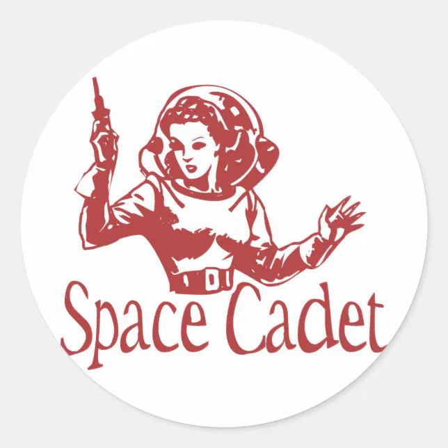 Space Cadet Red Classic Round Sticker | Zazzle
