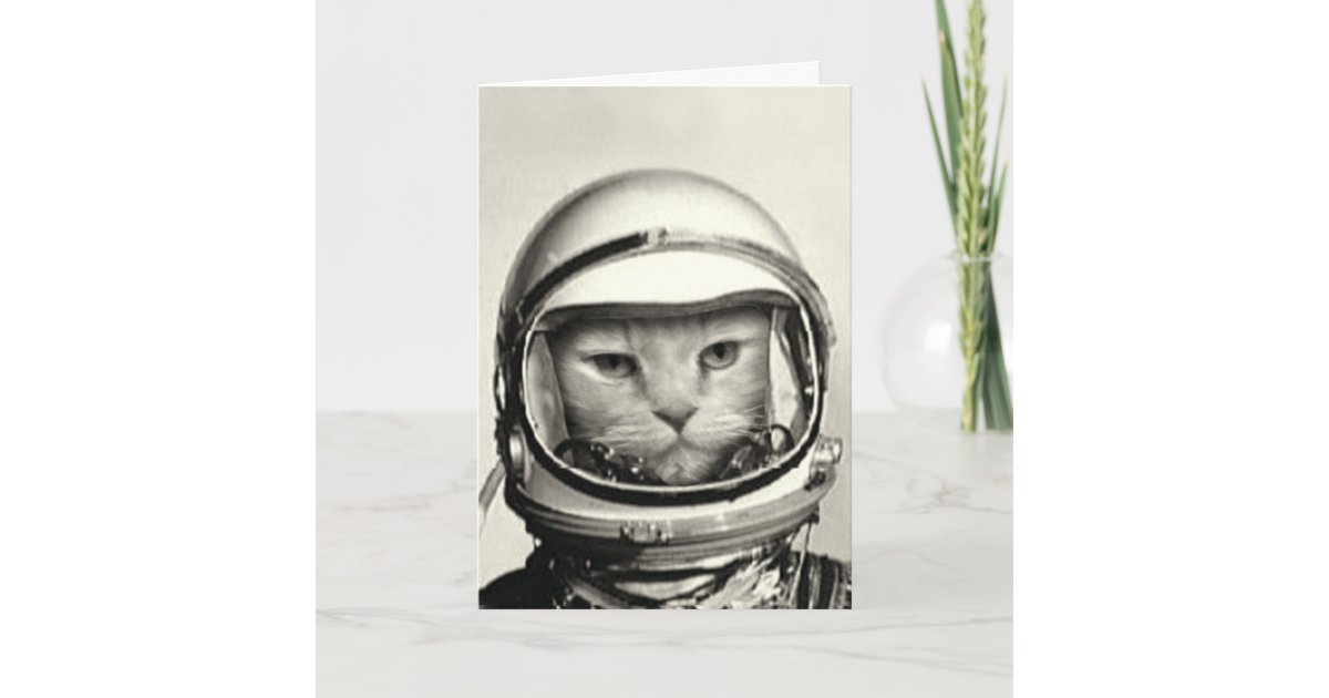 Space Cat Birthday Card | Zazzle