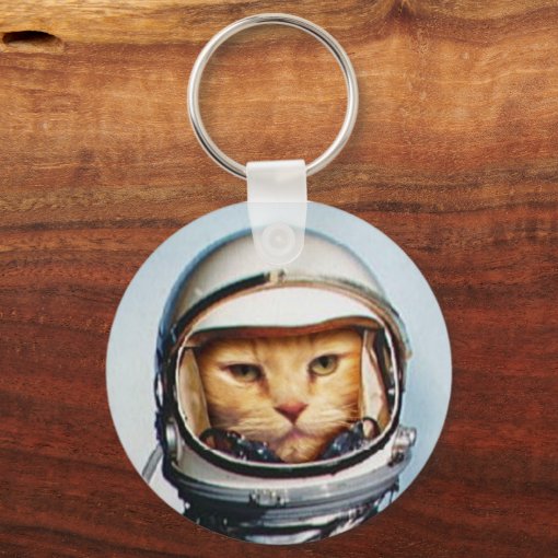 Space Cat Keychain | Zazzle