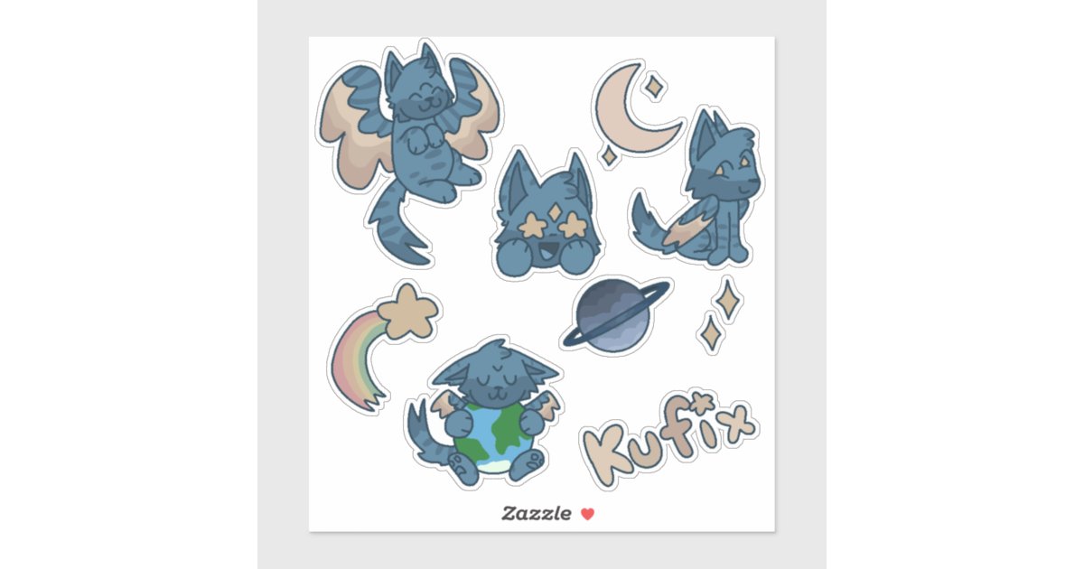 Space cat stickers | Zazzle