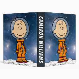 SPACE | Charlie Brown Astronaut 3 Ring Binder | Zazzle