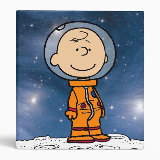 SPACE | Charlie Brown Astronaut 3 Ring Binder | Zazzle
