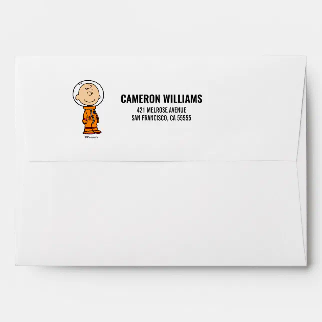 SPACE | Charlie Brown Astronaut Envelope | Zazzle