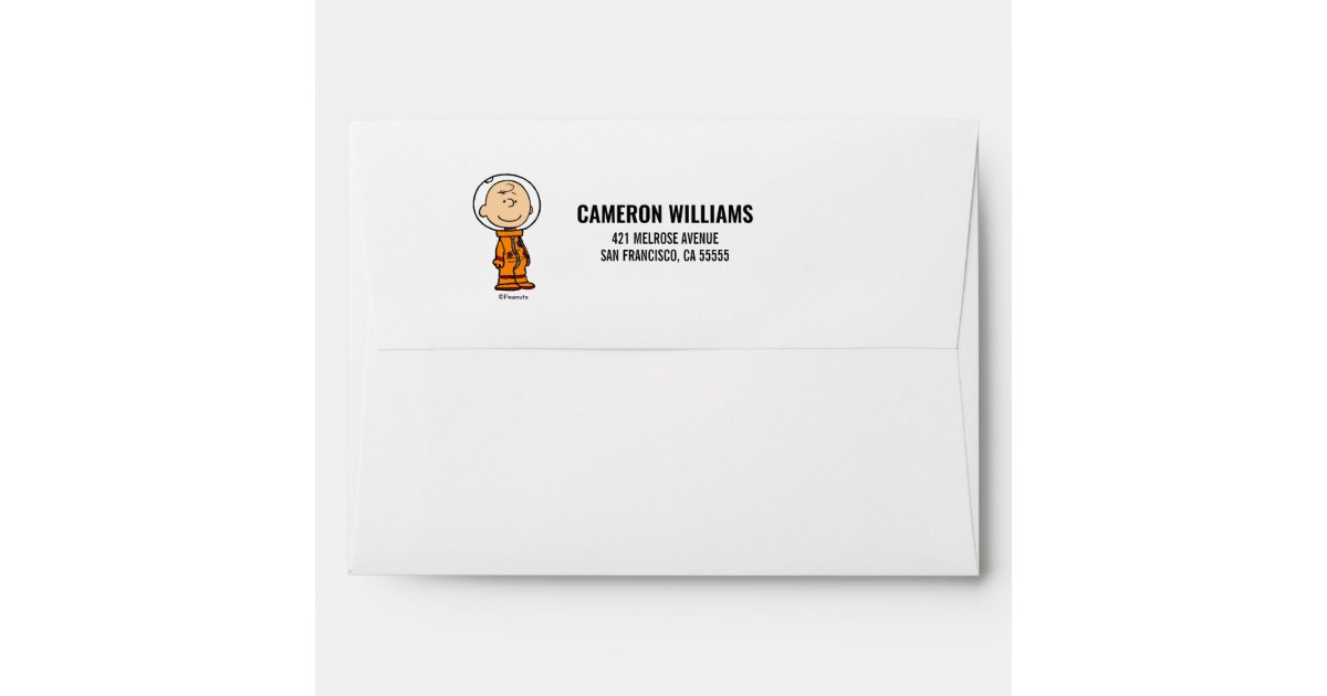 SPACE | Charlie Brown Astronaut Envelope | Zazzle