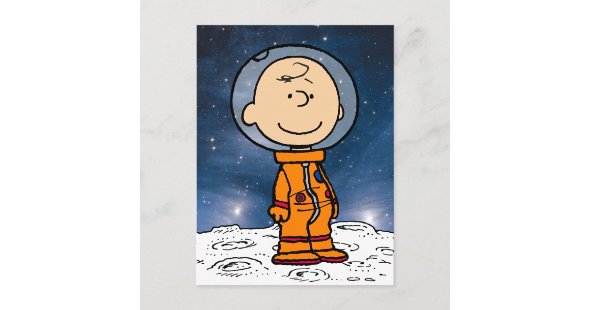 SPACE | Charlie Brown Astronaut Postcard | Zazzle