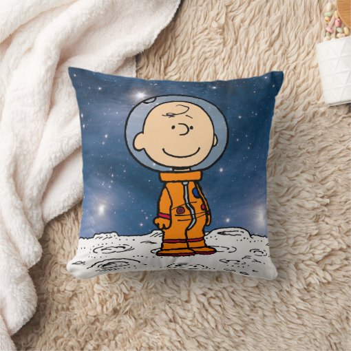 SPACE | Charlie Brown Astronaut Throw Pillow | Zazzle