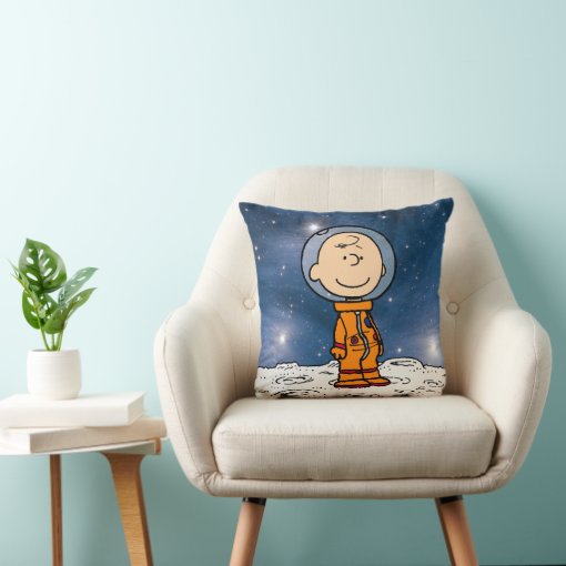 SPACE | Charlie Brown Astronaut Throw Pillow | Zazzle