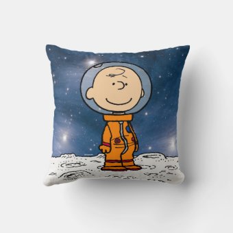 SPACE | Charlie Brown Astronaut Throw Pillow | Zazzle