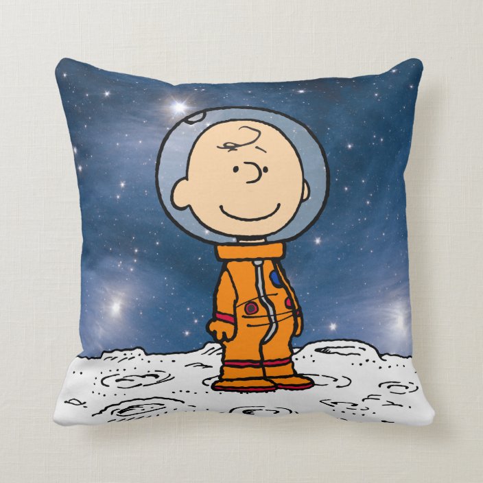SPACE | Charlie Brown Astronaut Throw Pillow | Zazzle.com