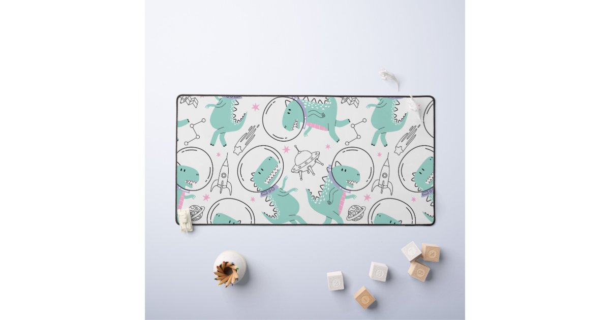 Space Dinosaurs, Cute Dinosaurs, Space Ship, Stars Desk Mat | Zazzle