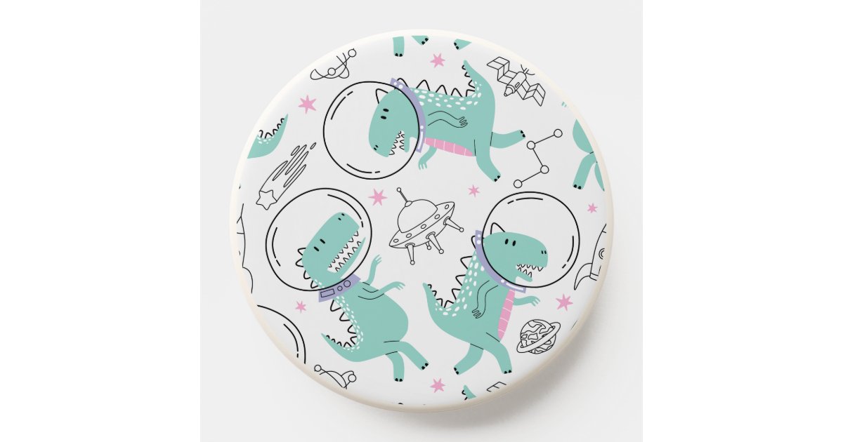 Space Dinosaurs, Cute Dinosaurs, Space Ship, Stars PopSocket | Zazzle