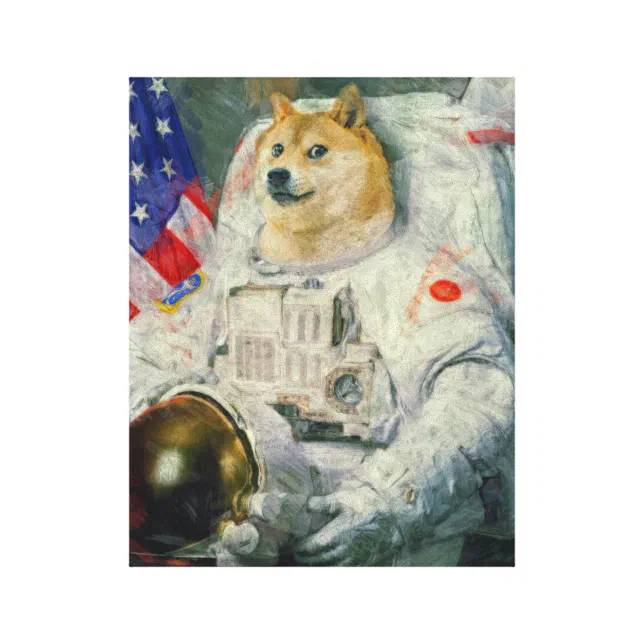 Space Doge Canvas paint version | Zazzle