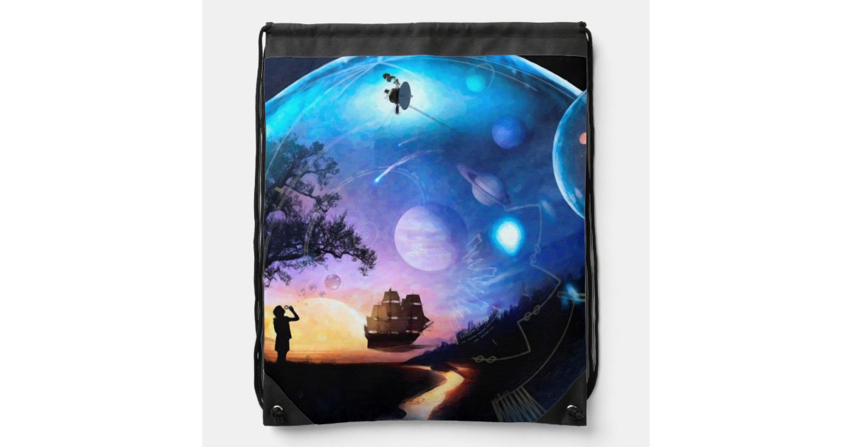 Space Exploration Artwork Voyager Spacecraft Drawstring Bag | Zazzle