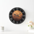 Space Full Color of the Planet Mars Large Clock | Zazzle