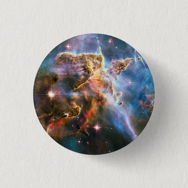 Space galaxy nebula. Universe stars. Hubble NASA Button | Zazzle