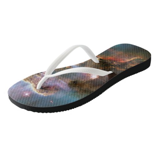 Space galaxy nebula. Universe stars. Hubble NASA Flip Flops | Zazzle