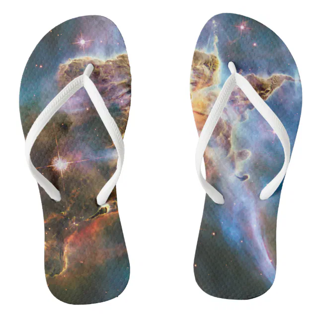 Space galaxy nebula. Universe stars. Hubble NASA Flip Flops | Zazzle