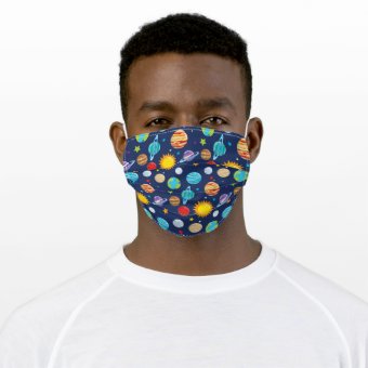 Space Galaxy Planets Adult Cloth Face Mask | Zazzle