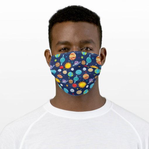 Space Galaxy Planets Adult Cloth Face Mask | Zazzle