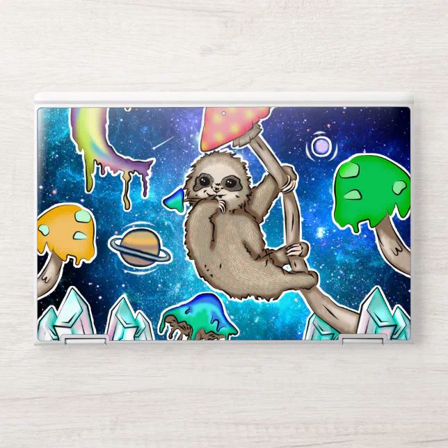 Space Galaxy Sloth Cosmic Mushrooms Weird Crystal HP Laptop Skin | Zazzle