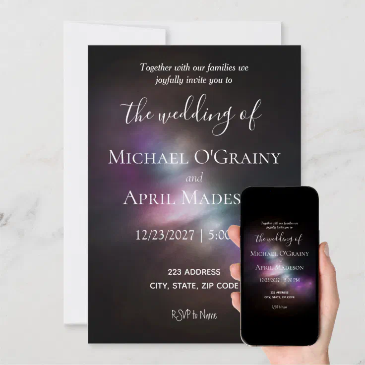 Space Galaxy Wedding Invitation | Zazzle