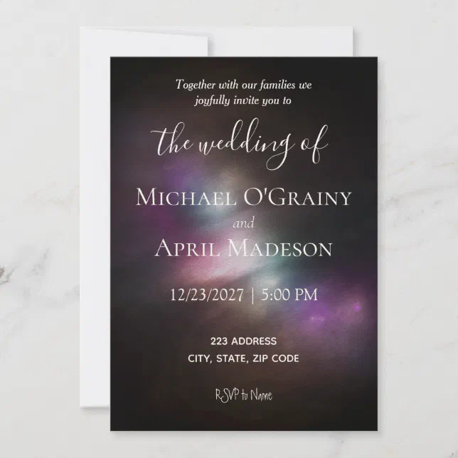 Space Galaxy Wedding Invitation | Zazzle