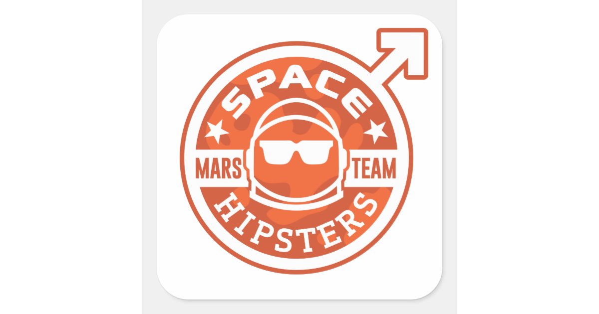 Space Hipsters® MARS TEAM 3" Stickers | Zazzle