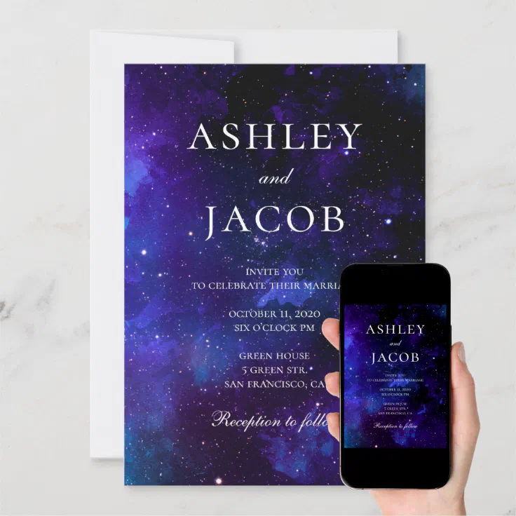 Space invitation. Night wedding. Universe. Stars Invitation | Zazzle