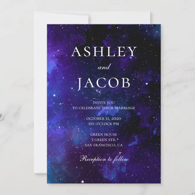 Space invitation. Night wedding. Universe. Stars Invitation | Zazzle